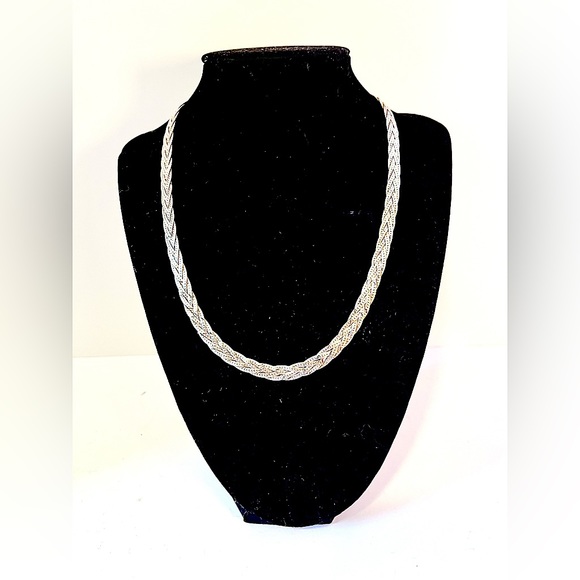 Jewelry | Vintage Italian Sterling Silver 925 Braided Rope Necklace ...